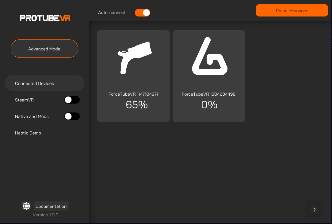 PROTUBEVR | Guide for the Companion App for haptic accessories